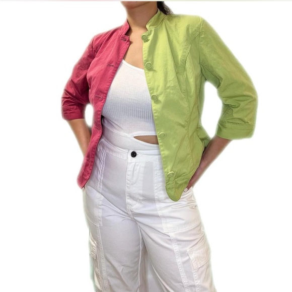 Jackets & Coats | Colorblock Womens Jacket Pink And Green | Poshmark